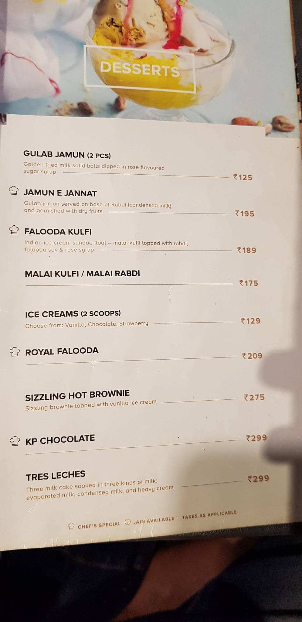 Menu at Kailash Parbat, Navi Mumbai, Unit No.110
