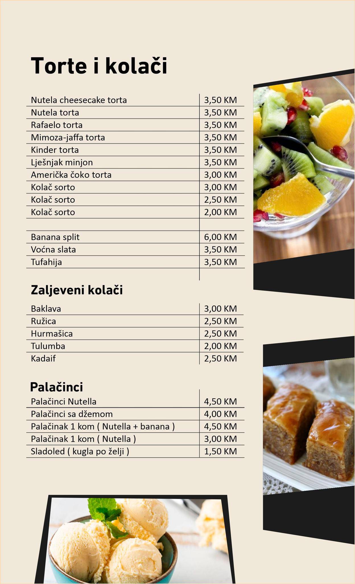 Menu at ADS Caffe & Restoran restaurant, Kakanj