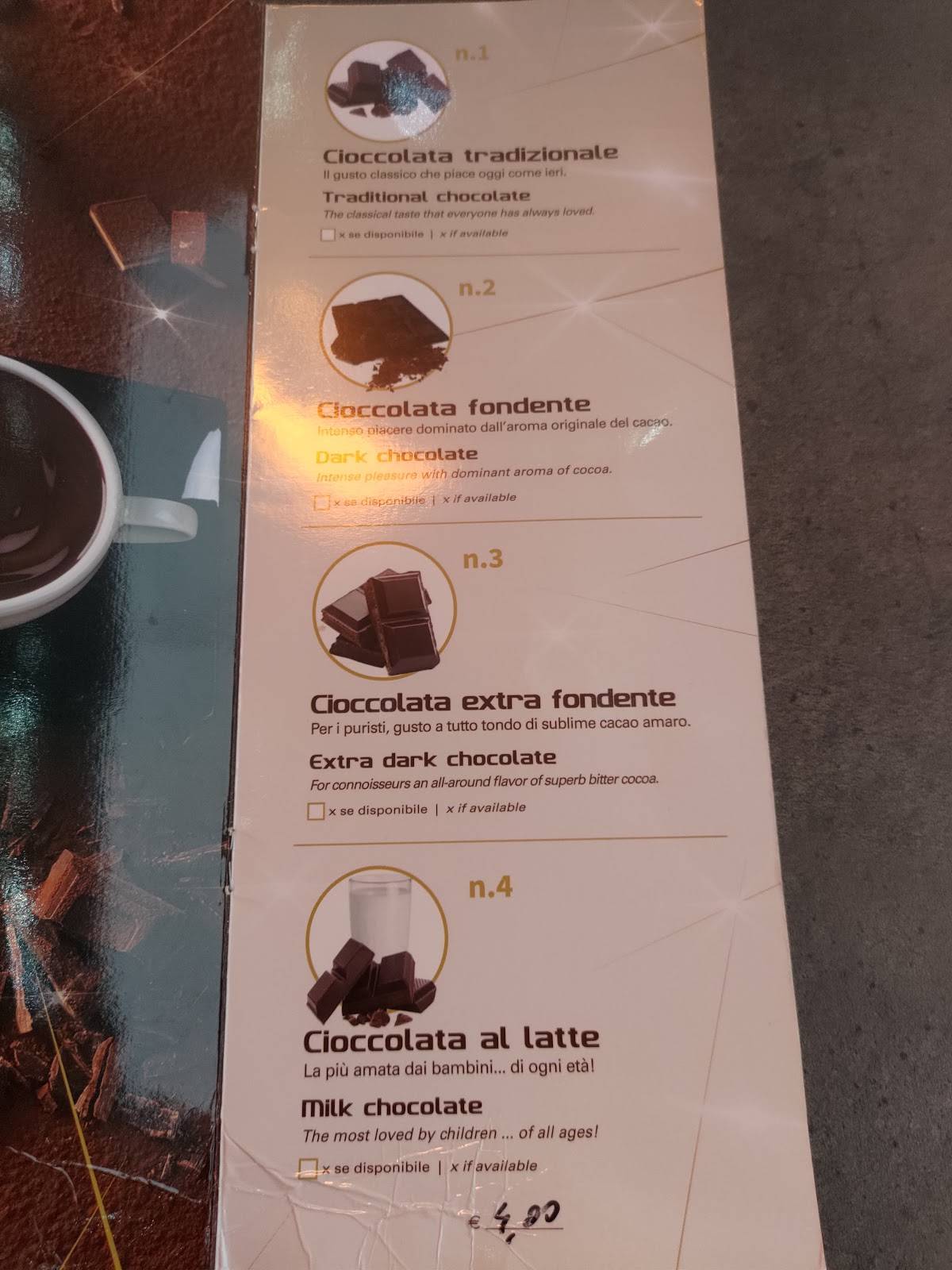 Carta del pub y bar Kaloa Caffè & Bistrot, Parma