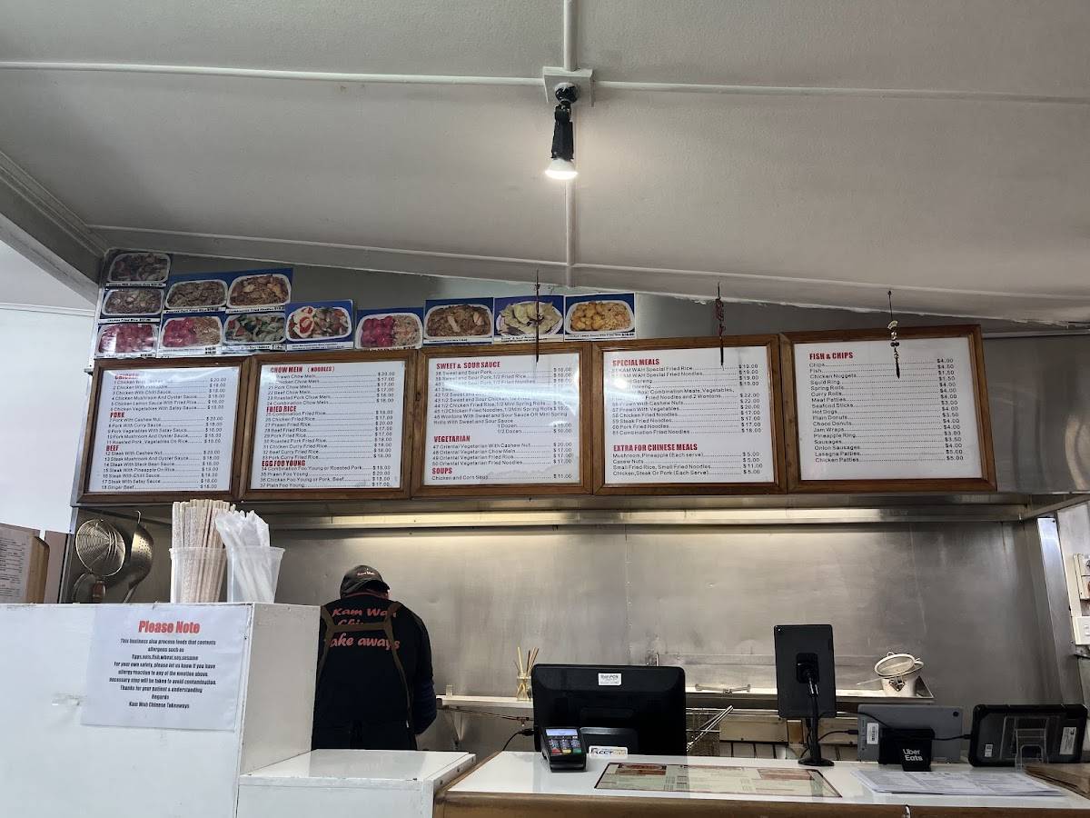 Menu at Kam Wah Chinese Takeaways restaurant, Timaru