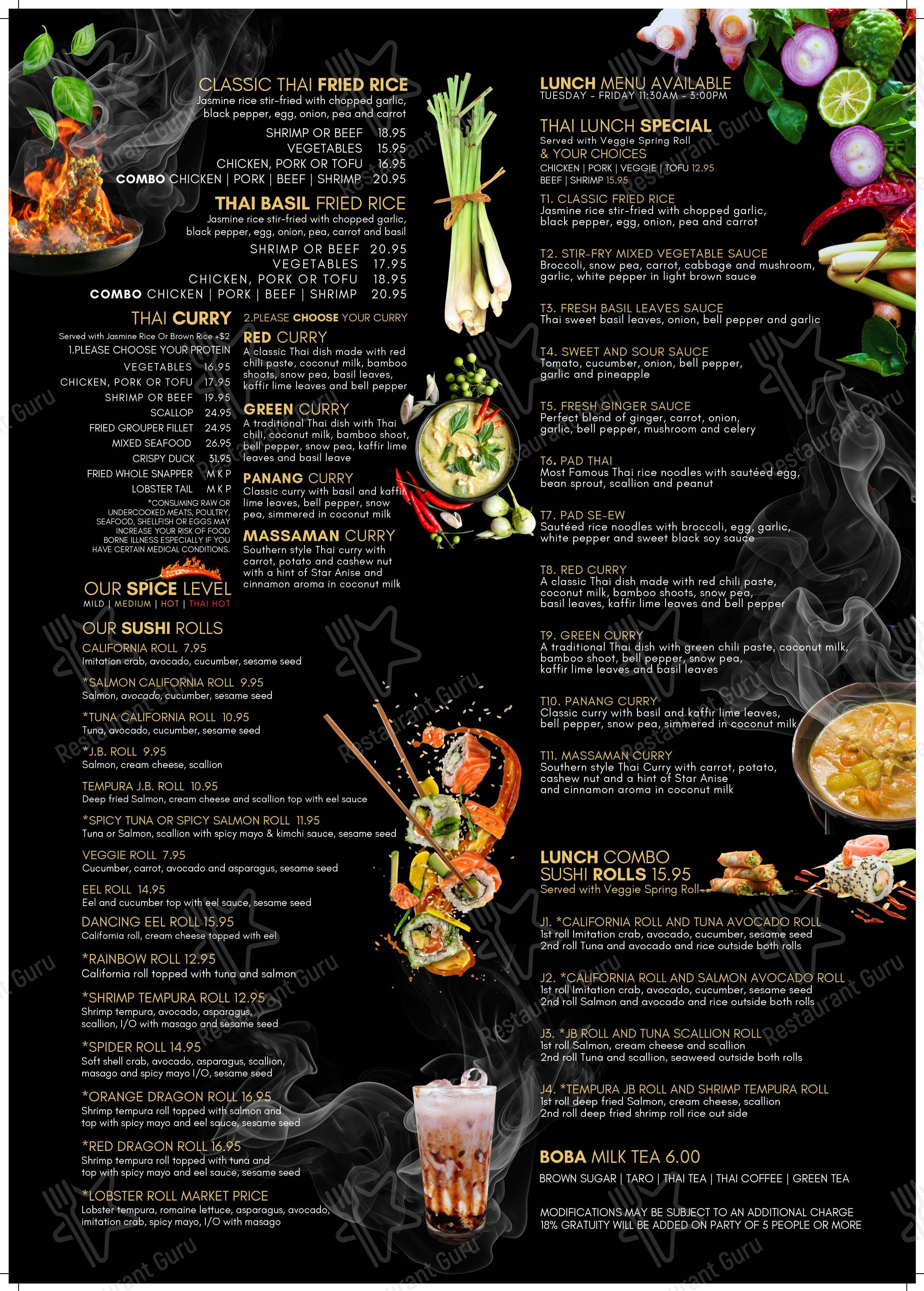 Menu at Kan’s Thai Kitchen restaurant, Fort Lauderdale