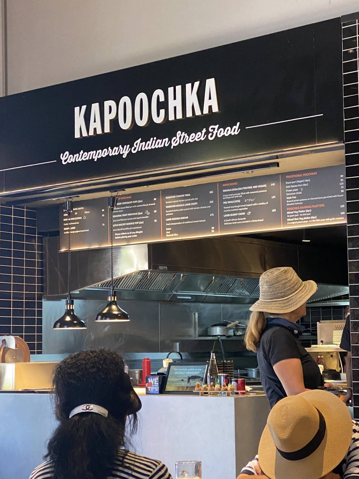 Menu at Kapoochka restaurant, Cape Town