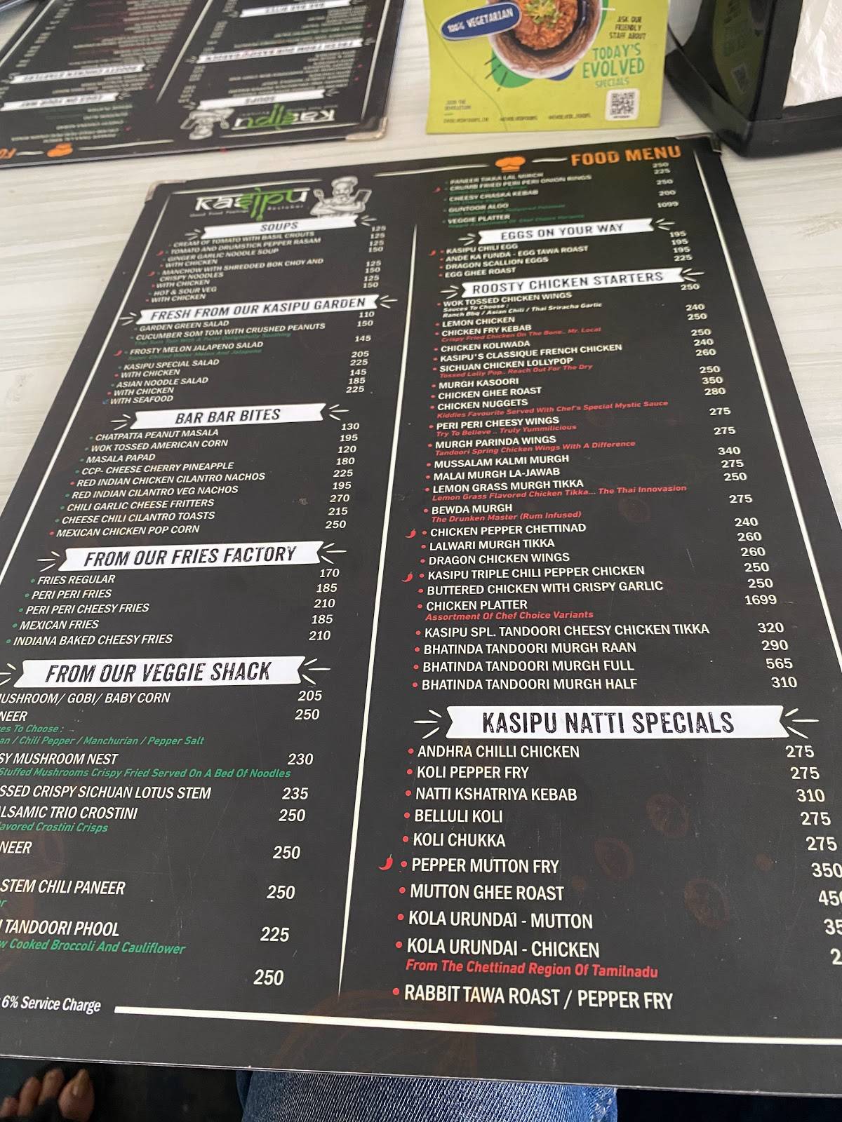 Menu at Kasipu Resto-Bar, Bengaluru, #35/9