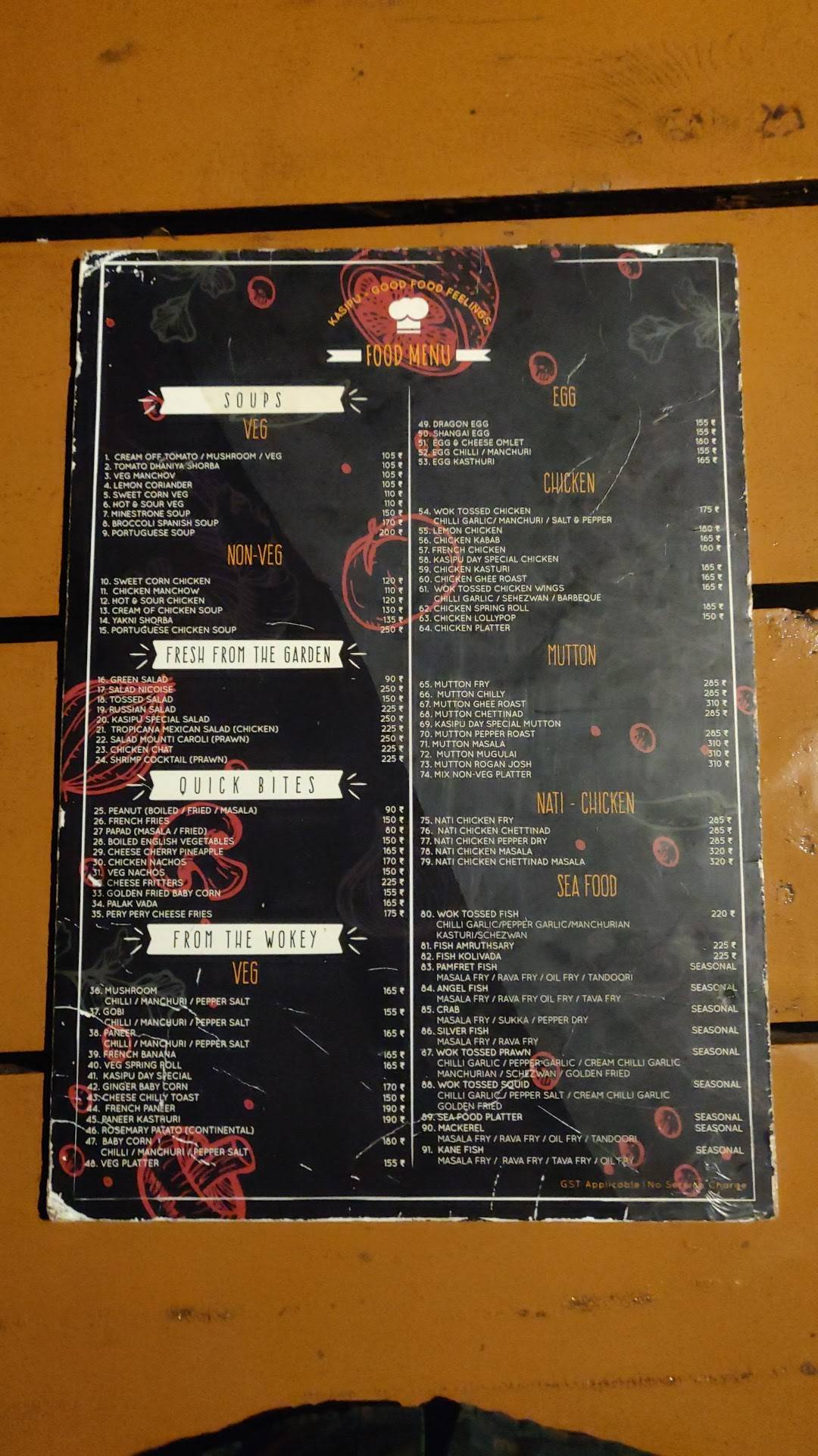 Menu at Kasipu Resto-Bar, Bengaluru, #35/9
