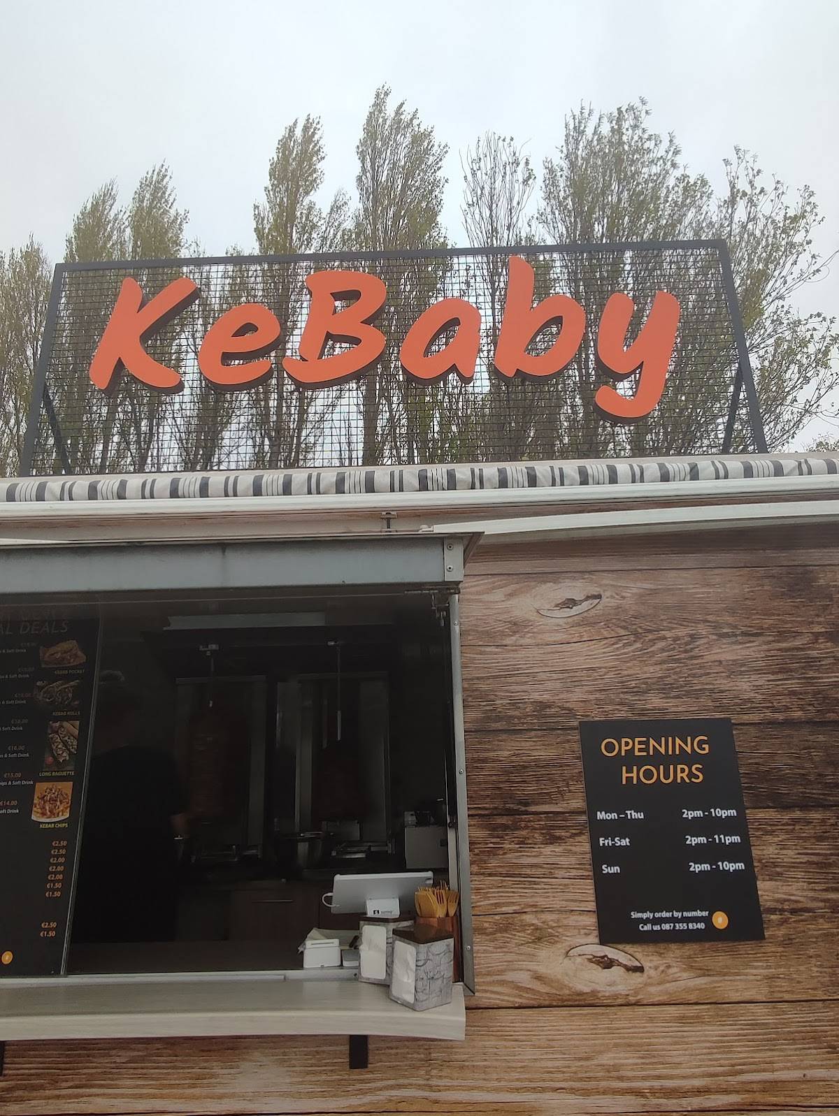 Menu at KeBaby, Dublin