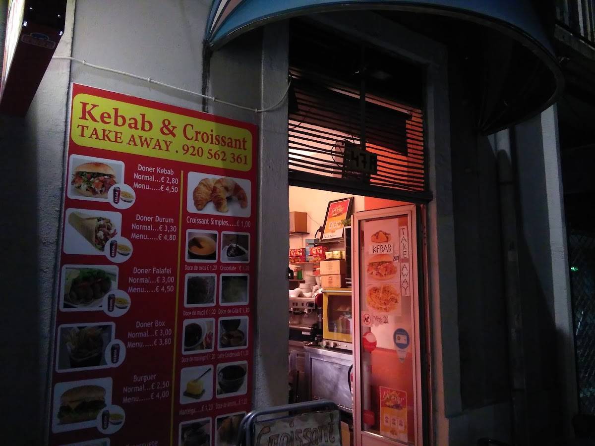 Menu at Kebab & Croissant cafe, Lisbon