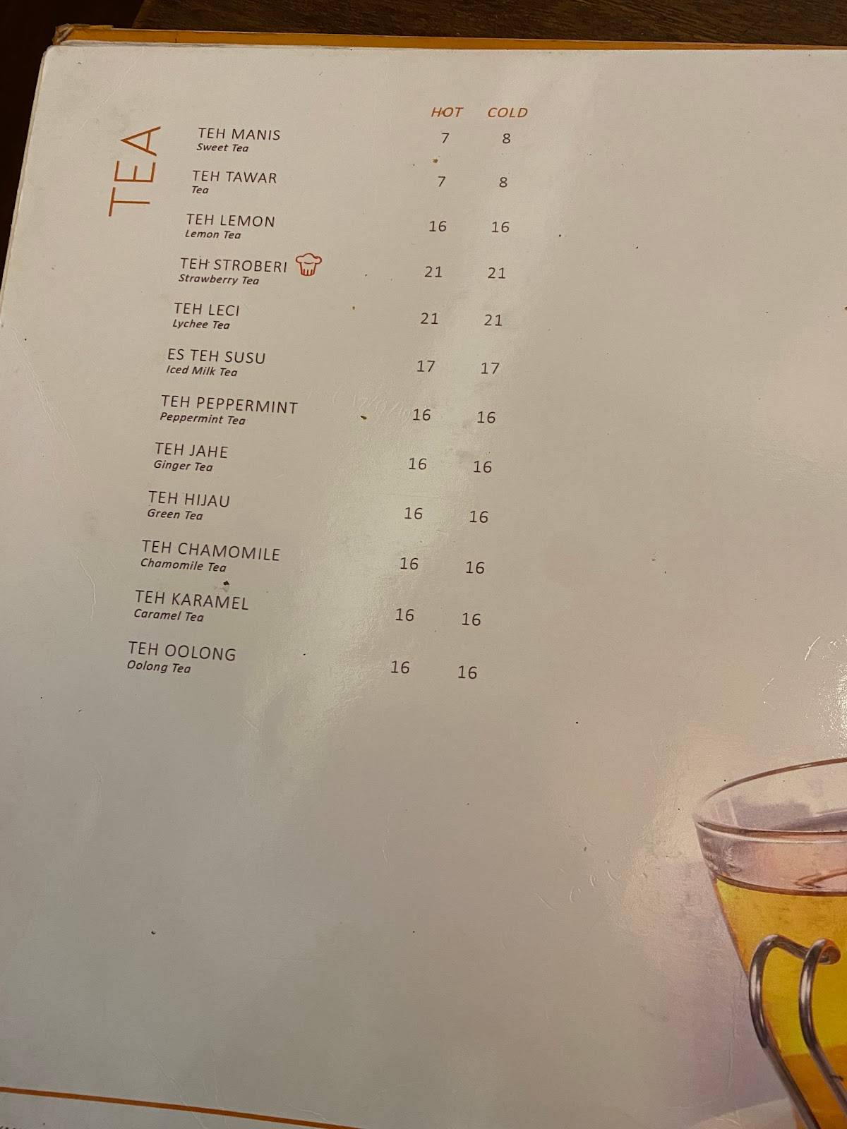 Menu at Restaurant Pondok Kampoeng Nelayan, Kediri