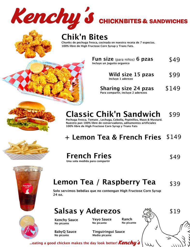 Carta del restaurante Kenchy's, Ciudad Juarez
