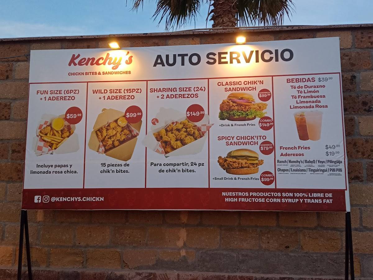 Menu at Kenchy's restaurant, Ciudad Juarez
