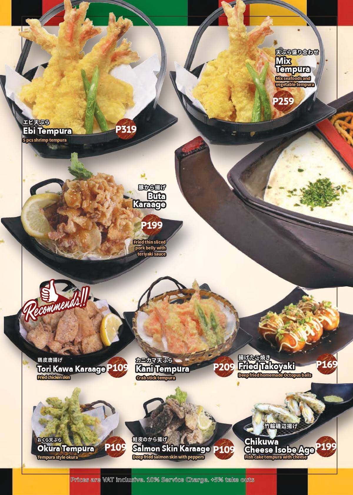 Menu at Kenshin Japanese Izakaya Restaurant SM Light Mall, Mandaluyong