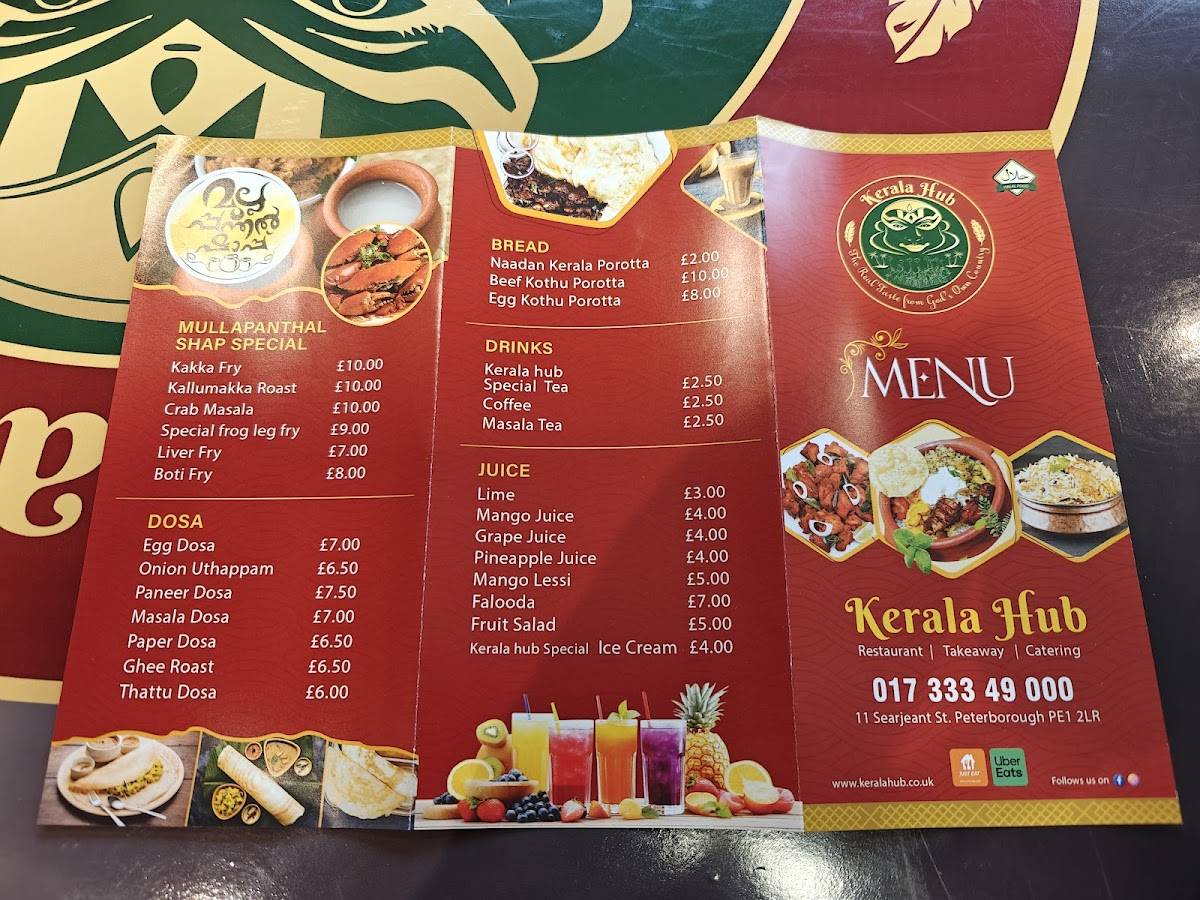 Menu at Kerala Hub restaurant, Peterborough
