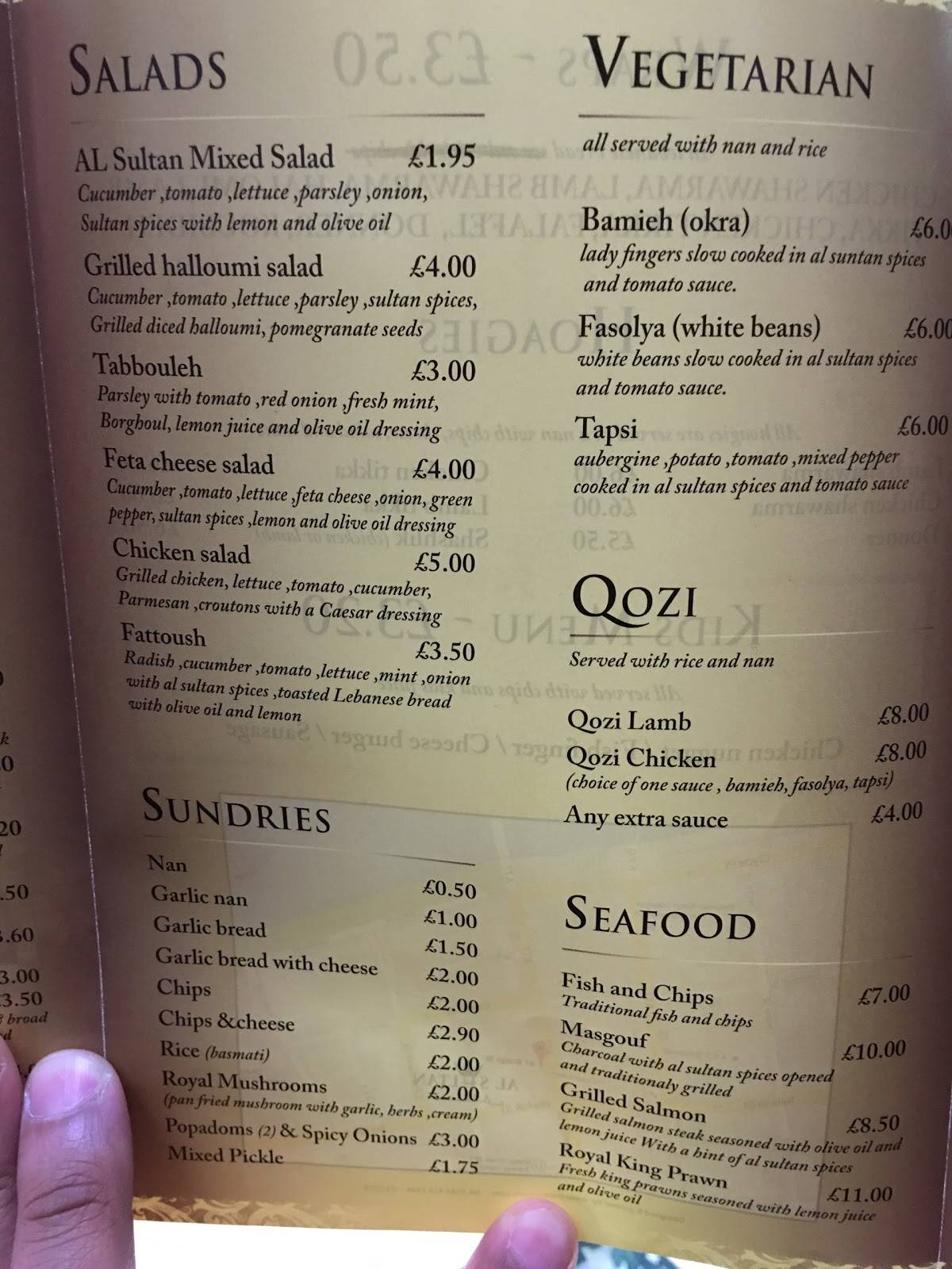Menu at Kervan Palace Turkish Restaurant Glasgow, Glasgow