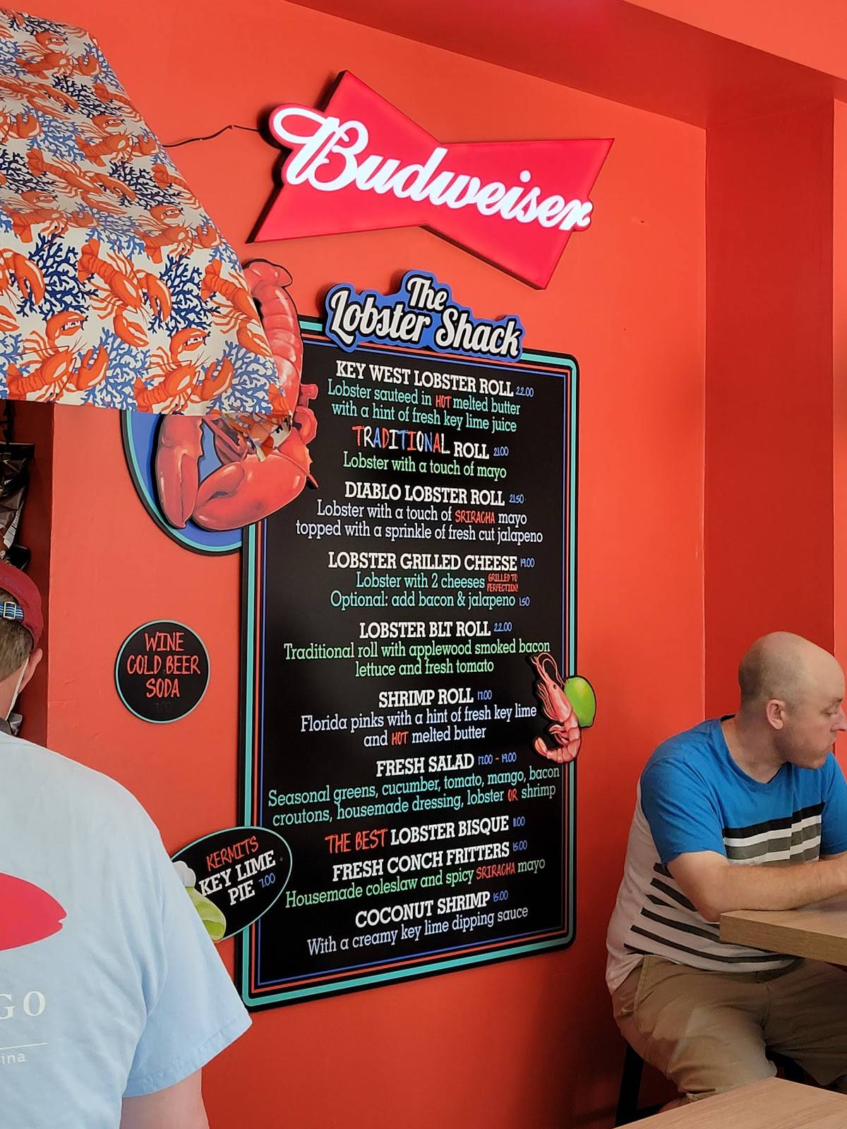 Menu at Lobster Shack Key West restaurant, Key West, 507 South St