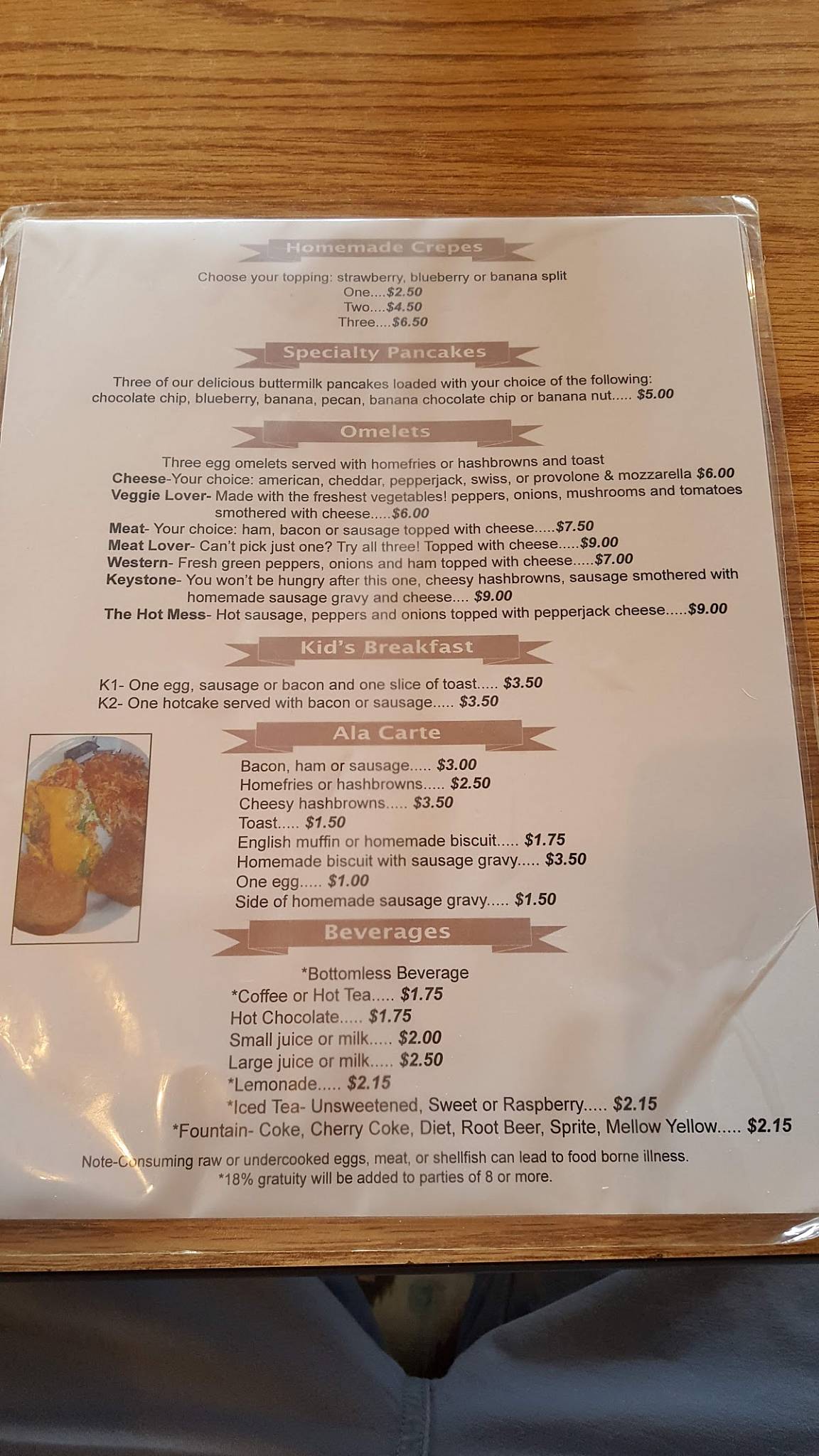 Menu at Keystone Kitchen restaurant, New Alexandria