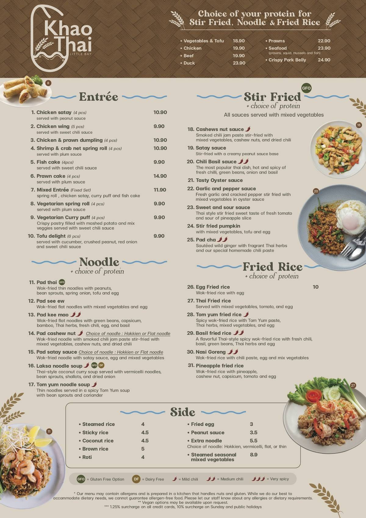 Menu at Khao Thai Little Bay restaurant, Little Bay