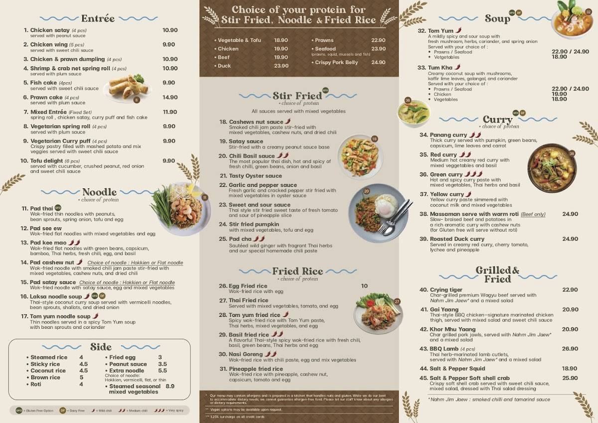 Menu at Khao Thai Little Bay restaurant, Little Bay