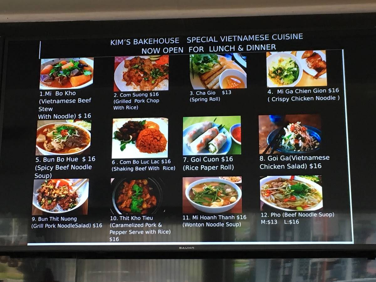 Menu at Kim's Bakehouse cafe, Cowes