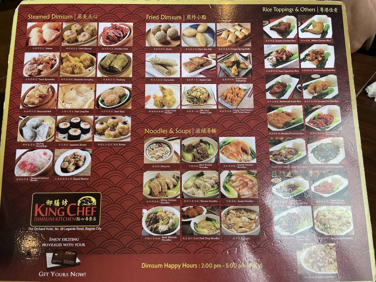 Menu at King Chef Dimsum Kitchen Baguio restaurant, Baguio