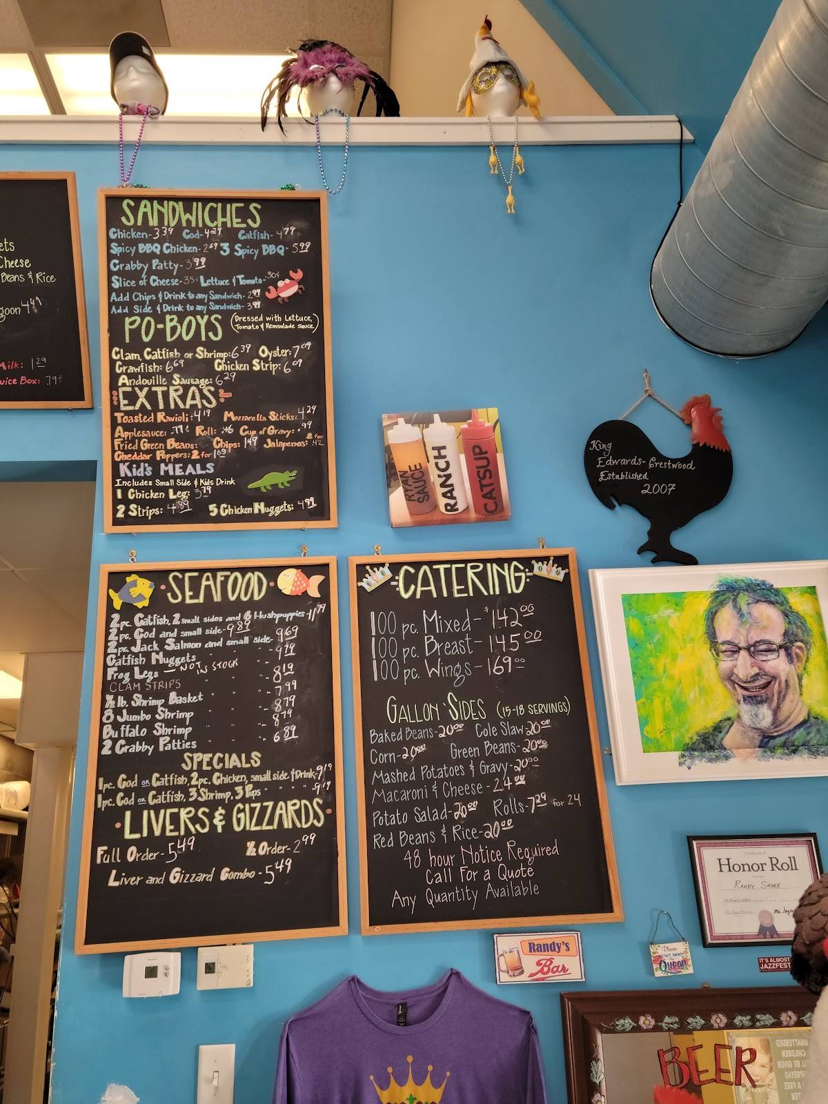 Menu at King Edwards restaurant, Crestwood