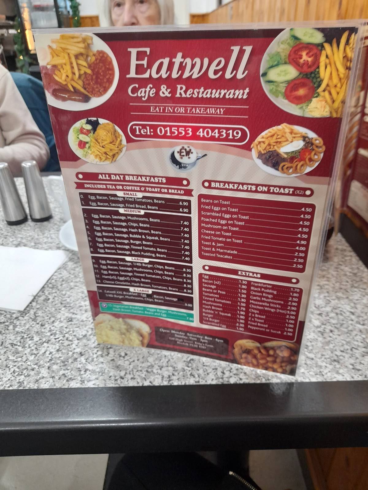 Menu at Eatwell Cafe, King's Lynn