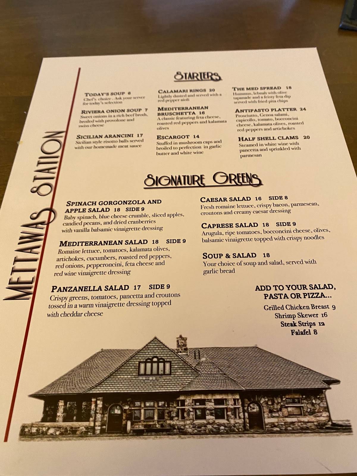 Menu at Mettawas Station Mediterranean Restaurant, Kingsville