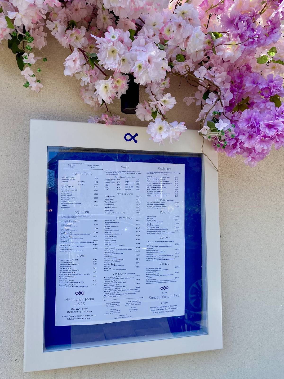 Menu at Kinjo - Japanese Restaurant, Bar & Grill, Cobham