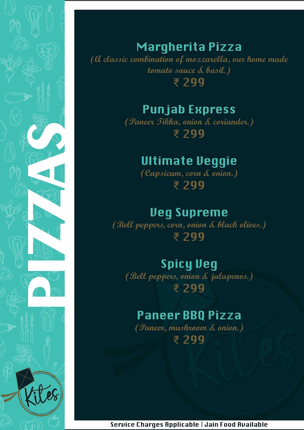 Menu at Kites, Chennai