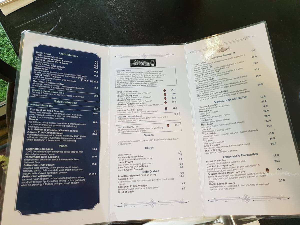 Menu at Kondari Hotel pub & bar, Urangan