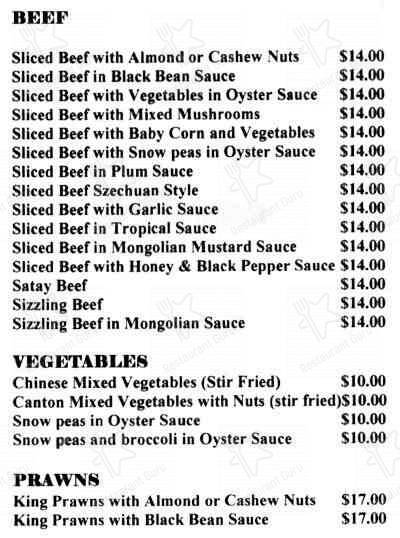 Menu at Konki Collaroy Plateau Chinese Restaurant, Collaroy Plateau