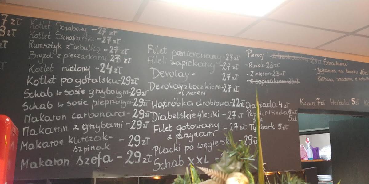 Menu at Ząbek Czosnku restaurant, Kraków