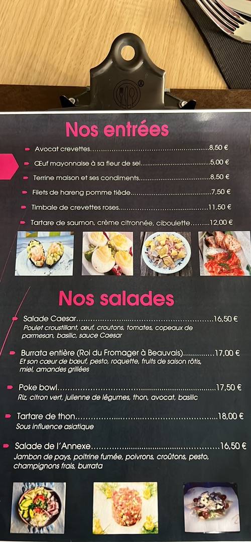 Menu au L'Annexe de Chez Ludo restaurant, Beauvais