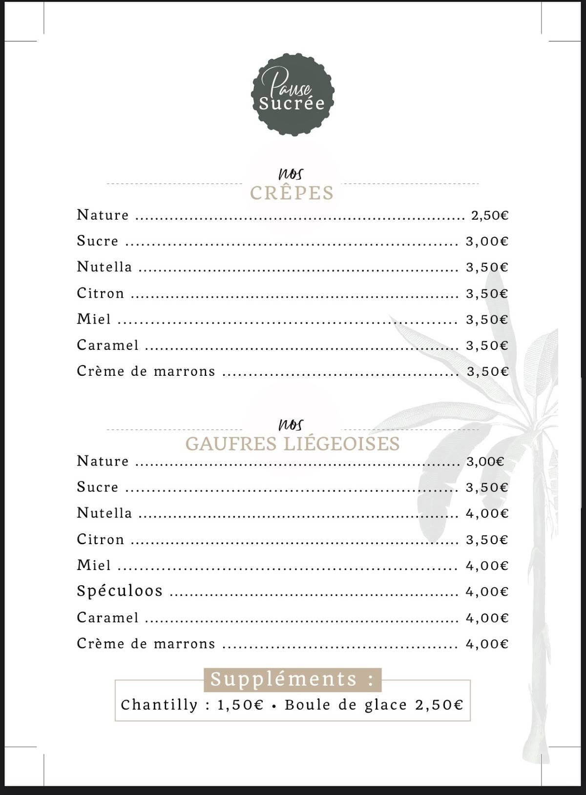Menu au LE MARYA ROSE restaurant, La Grande-Motte