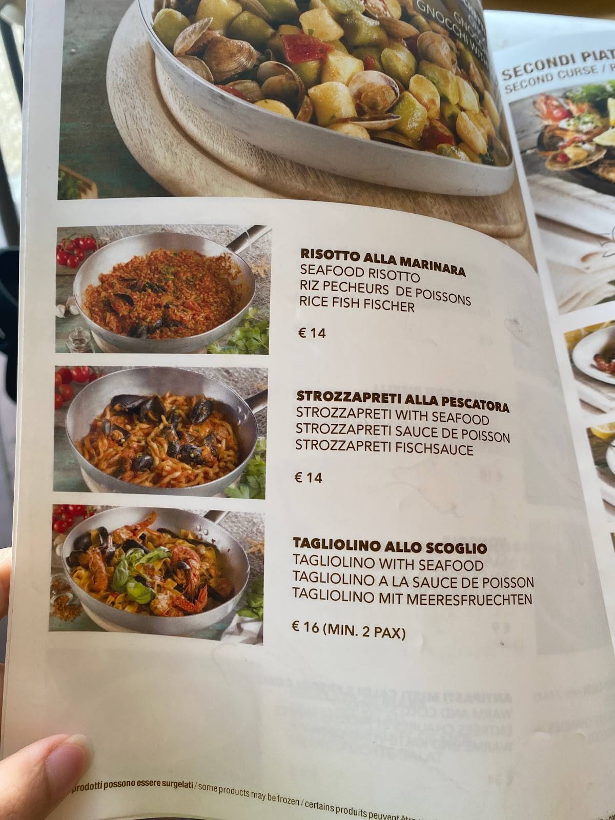 Menu da La Baracca, Bellaria