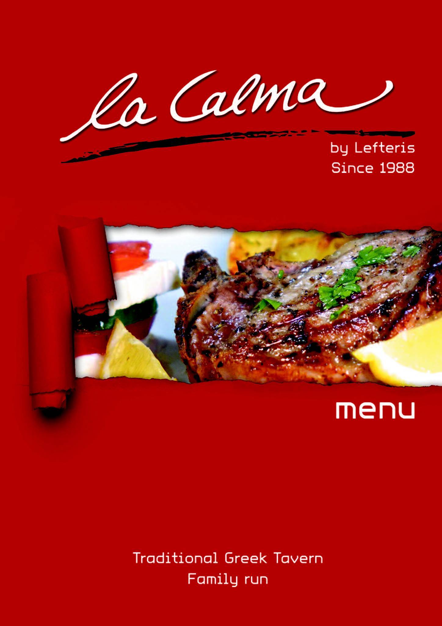 Menu at La Calma Tavern & Cocktail Bar, Svoronata