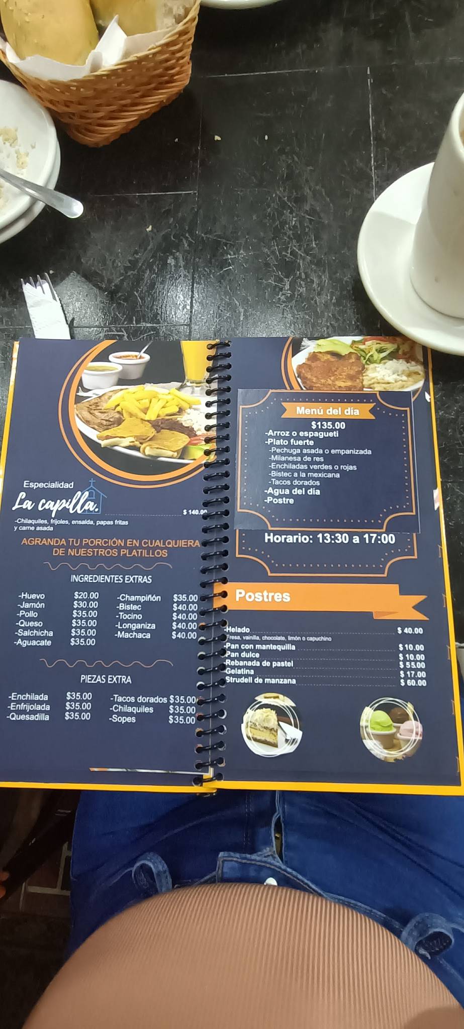 Carta del restaurante La Capilla Sjr, San Juan del Río