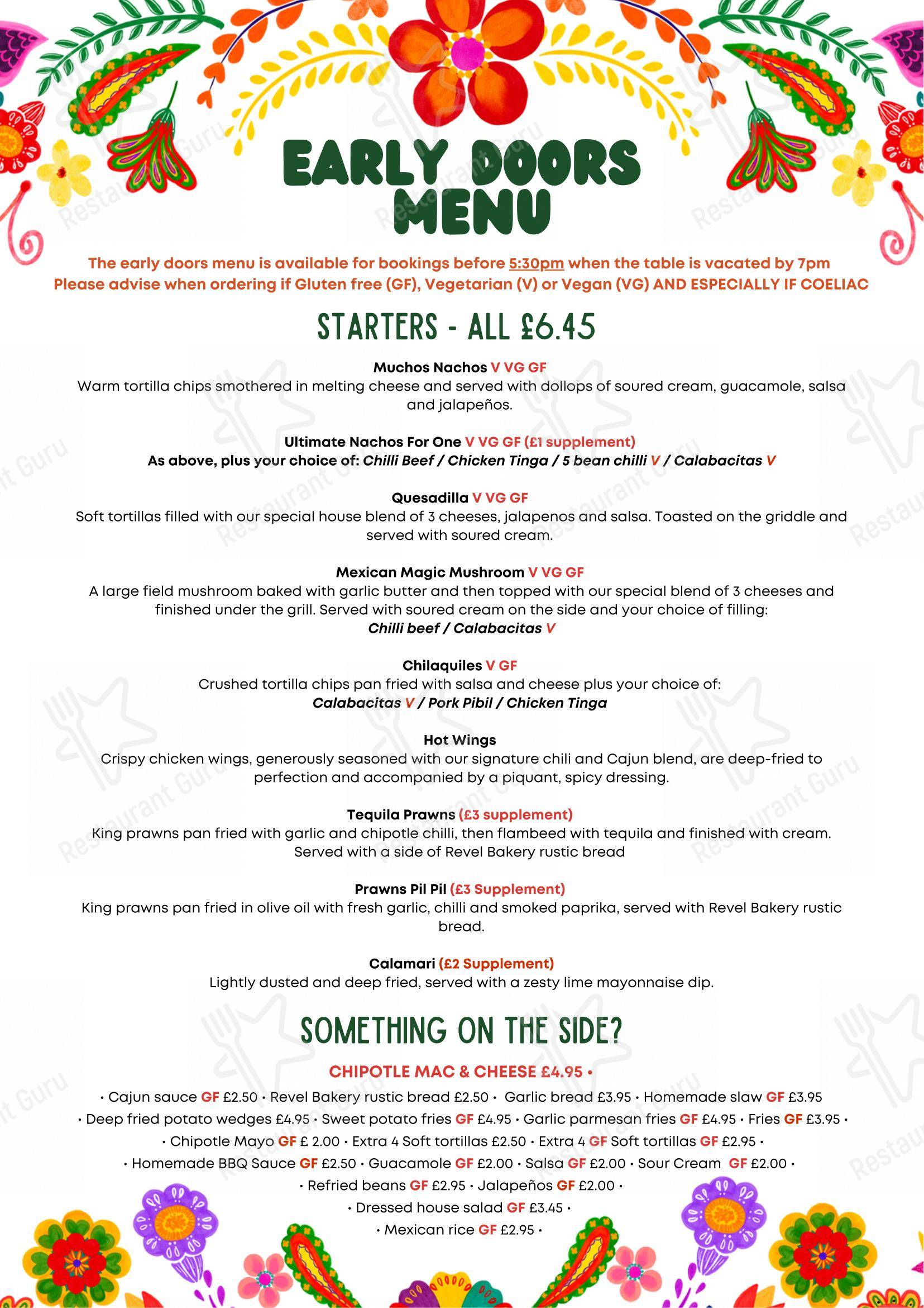 Menu at La Casa Loco restaurant, Rugby