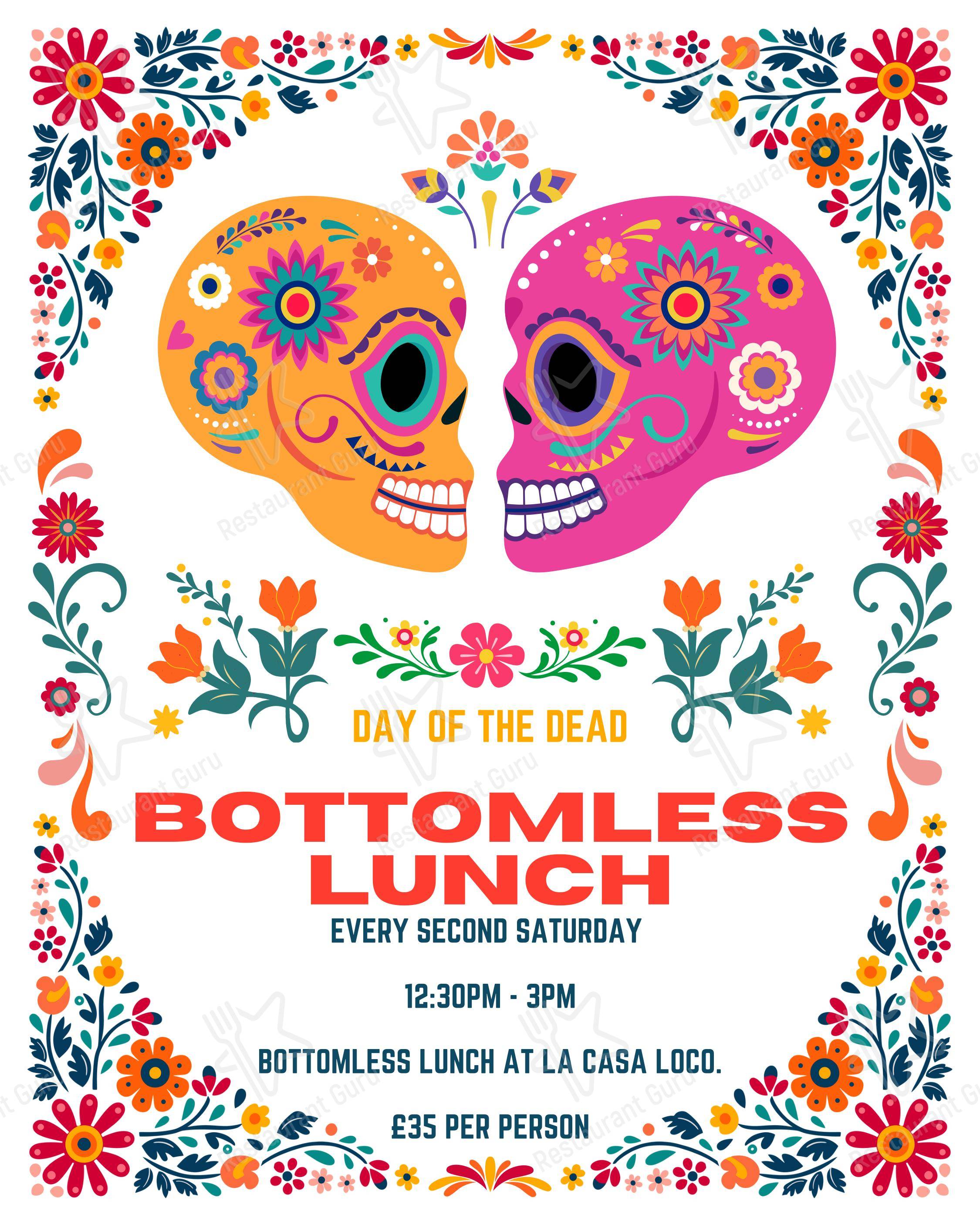 Menu at La Casa Loco restaurant, Rugby