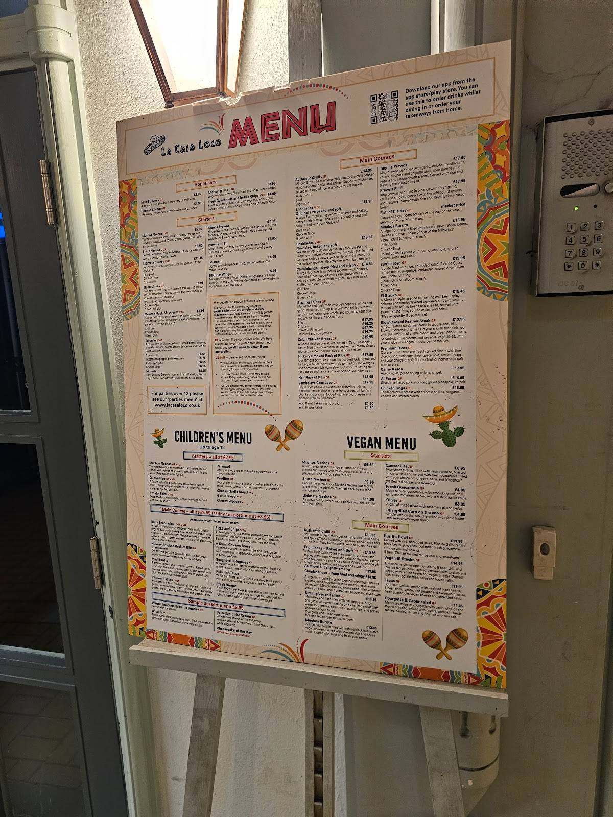 Menu at La Casa Loco restaurant, Rugby