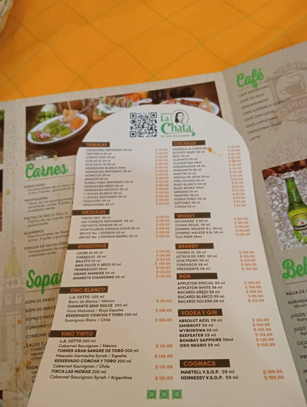 Carta del restaurante La Chata del Guadalajara, Guadalajara, Av. Ramón ...
