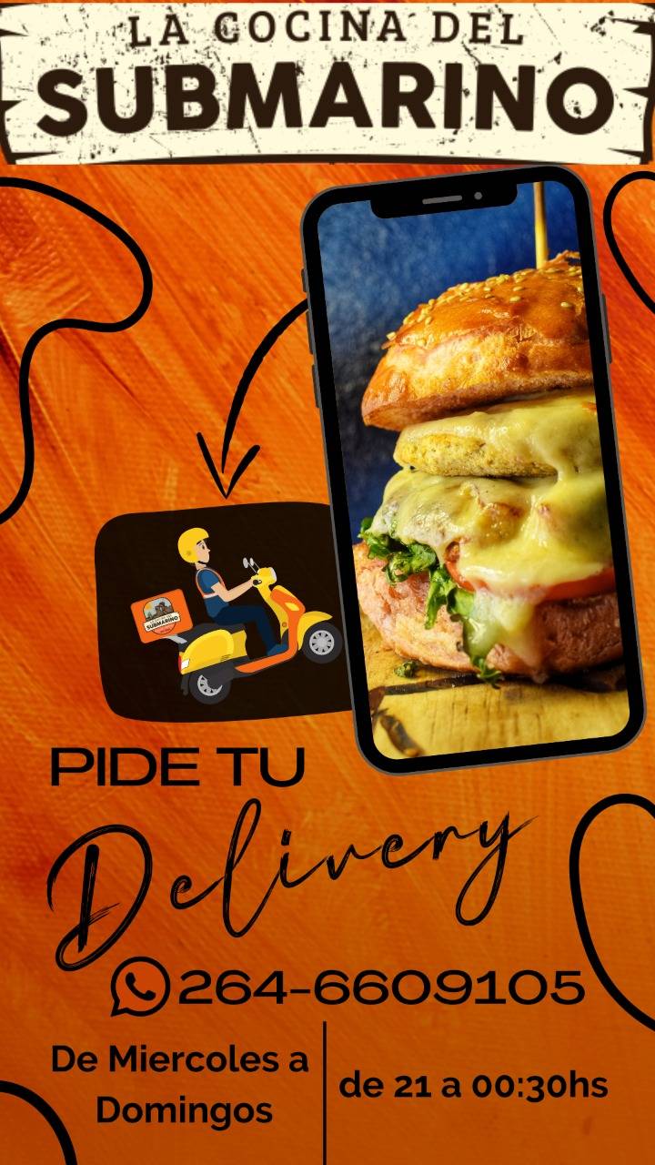 Menu at La Cocina Del Submarino pub & bar, San Agustin de Valle Fertil