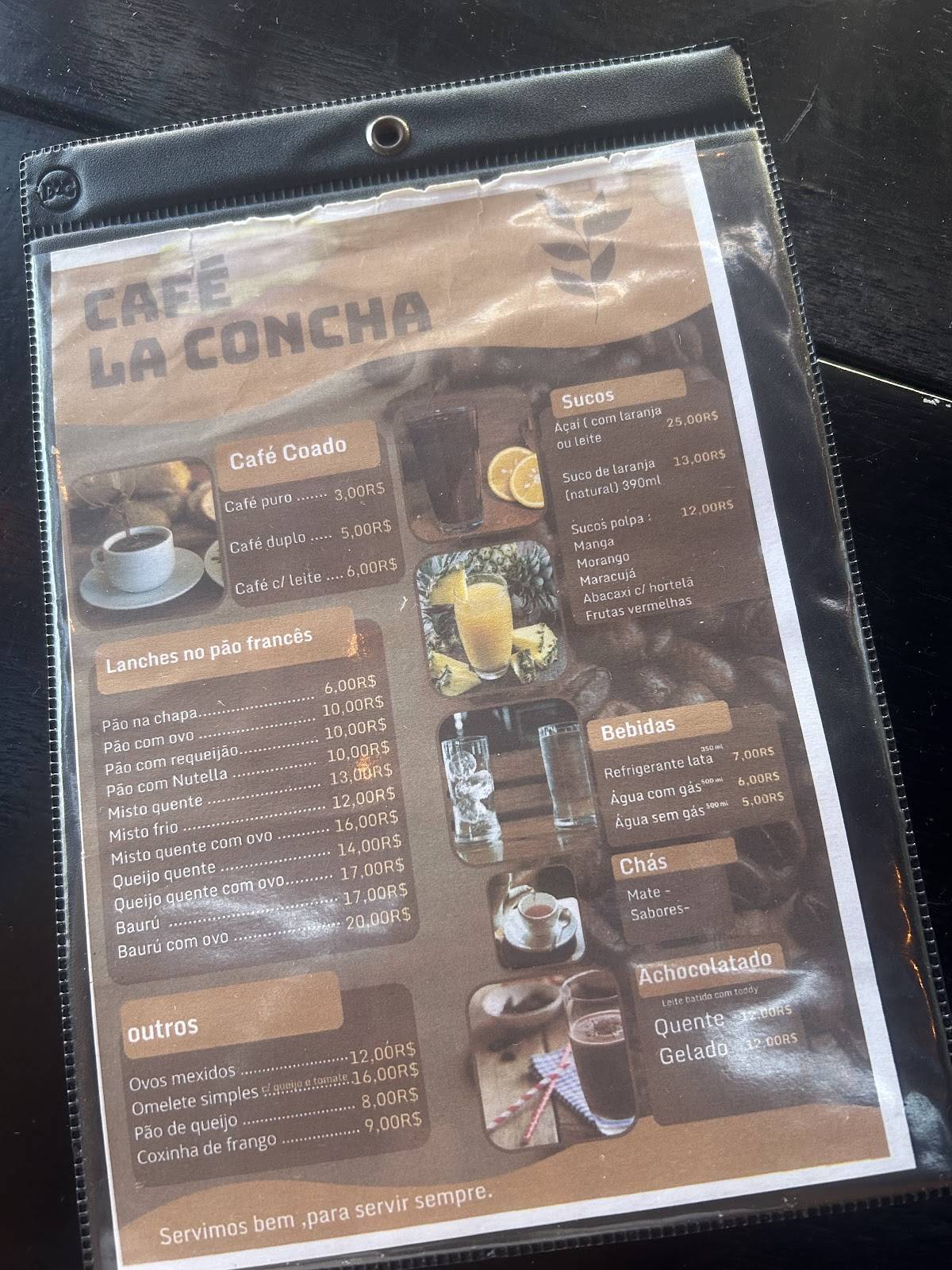 Carta de La Concha Restaurante, Ubatuba
