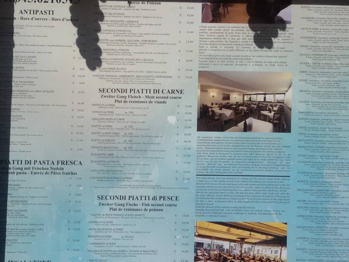 Menu da La Lanterna pizzeria, Bardolino