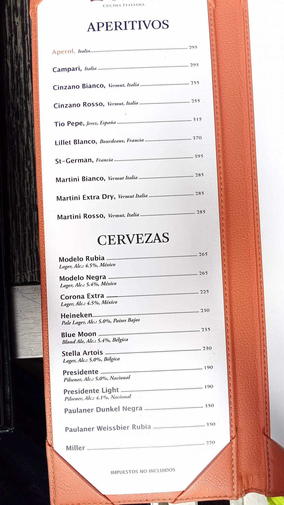 Carta del restaurante La Locanda Piantini, Santo Domingo, Av. Gustavo ...