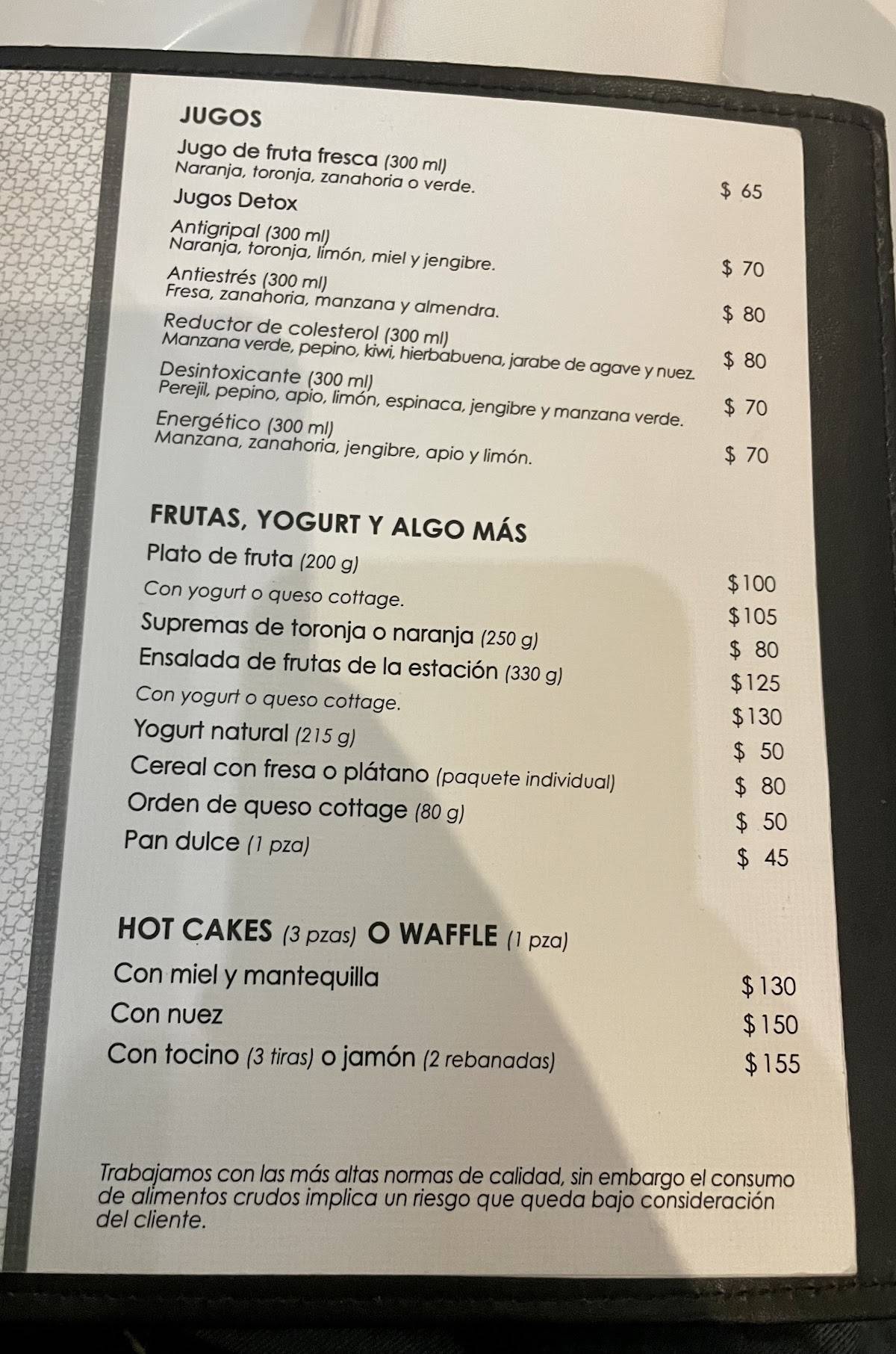 Carta del restaurante La Mansión Aeropuerto T1, Ciudad del México ...