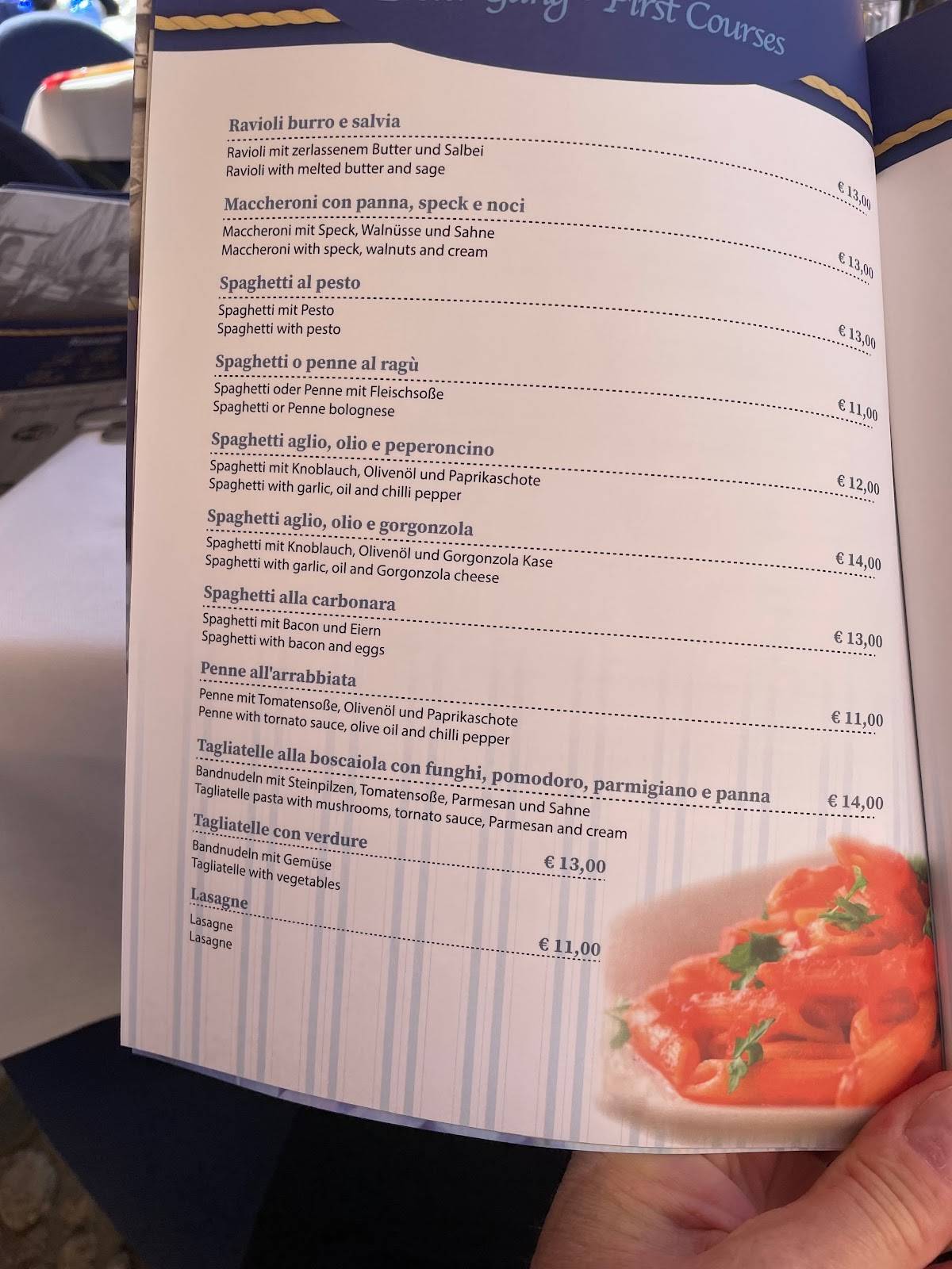 Speisekarte von Ristorante La Pace, Malcesine