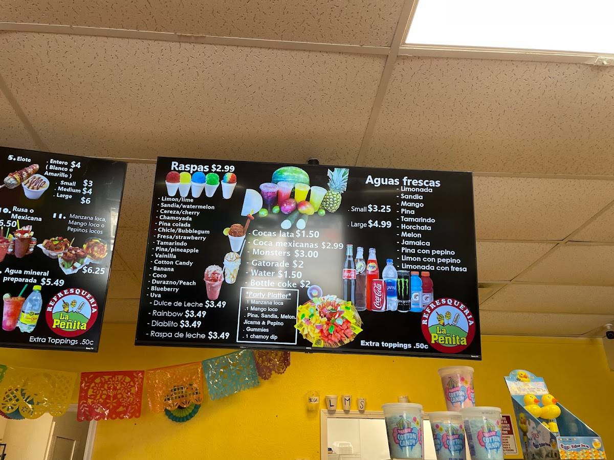 Menu at La Peñita Refresqueria restaurant, Dickinson