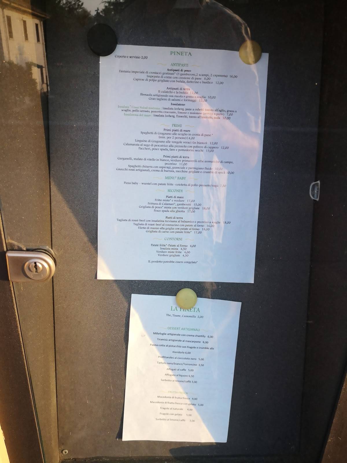 Menu da La Pineta pizzeria, Limbiate
