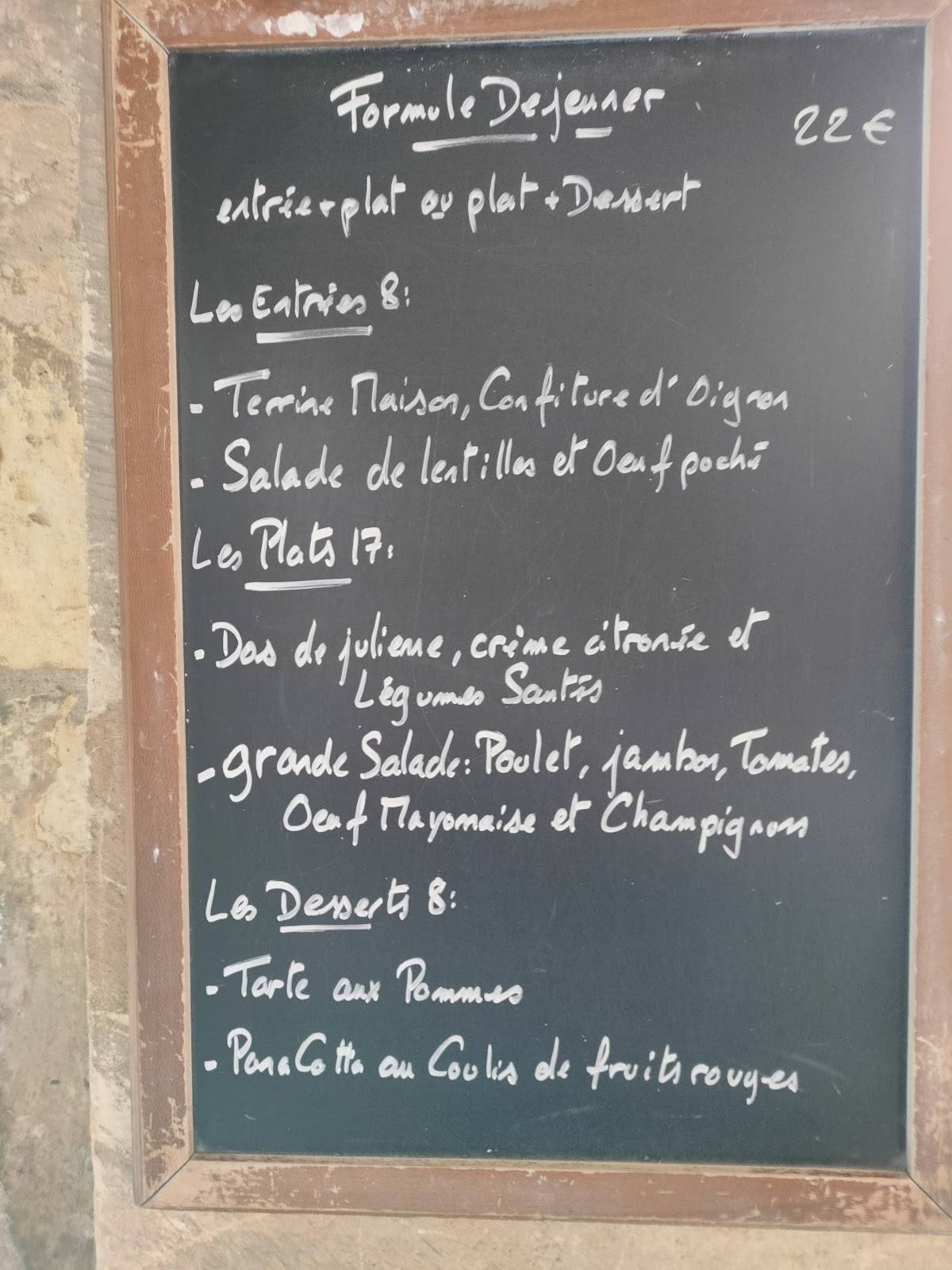 Menu au La Place Royale restaurant, Paris, 2 Bis Pl. des Vosges
