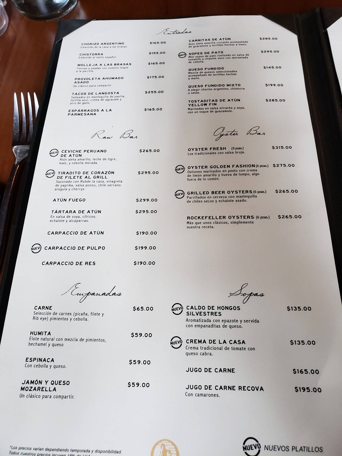 Carta del pub y bar La Recova, Merida, Prol. Paseo del Montejo No.382 ...