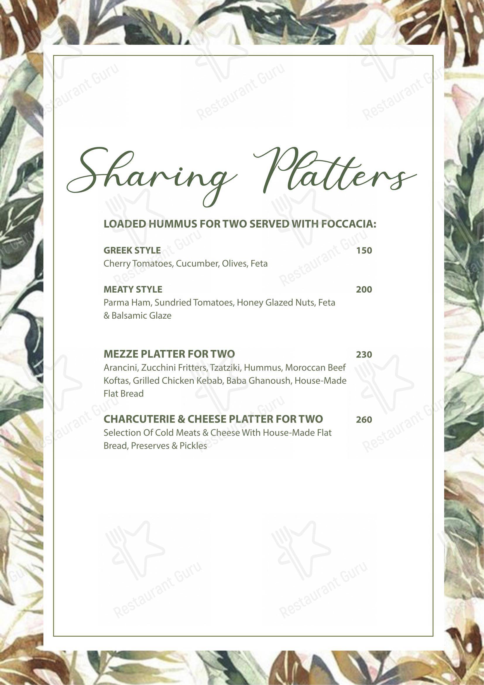 Menu at La Romantica restaurant, Cape Town, Meerendal Wine Estate